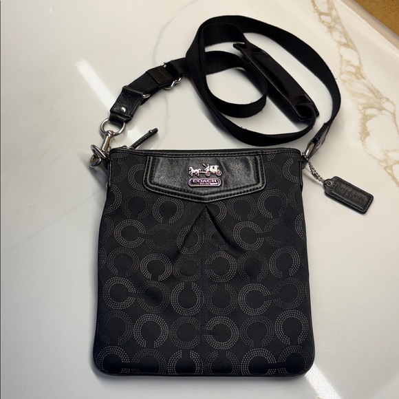 Coach | Bags | Coach Blue Monogram Shoulder Bag | Poshmark